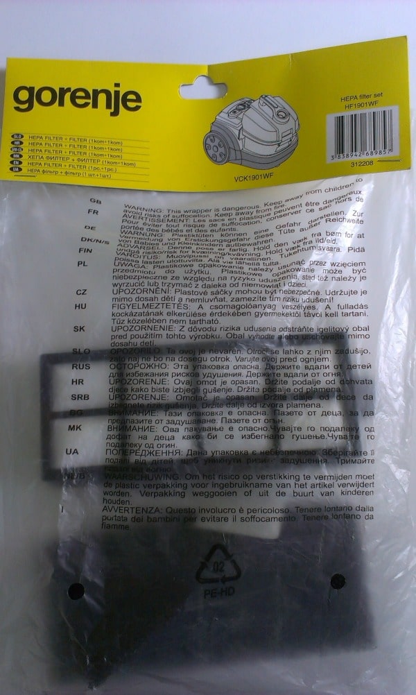 Hepa filter za usisivač - 312208